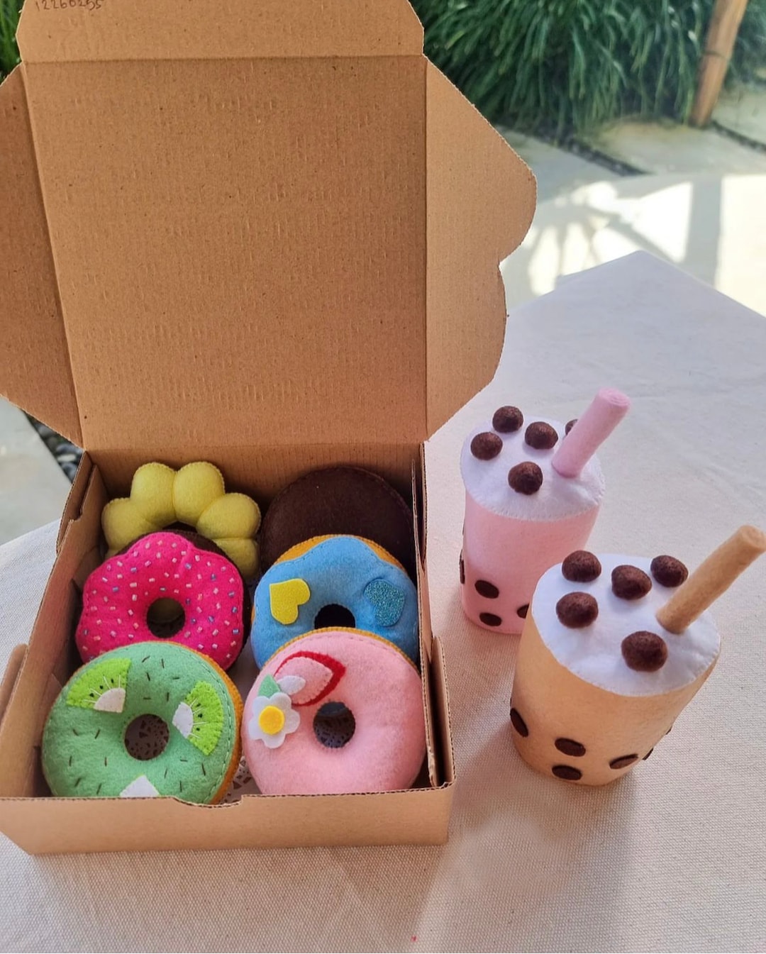 Quiet Felt Donut & Boba Bubble Milk Tea Set, Childs Gift, Plush Toys ...