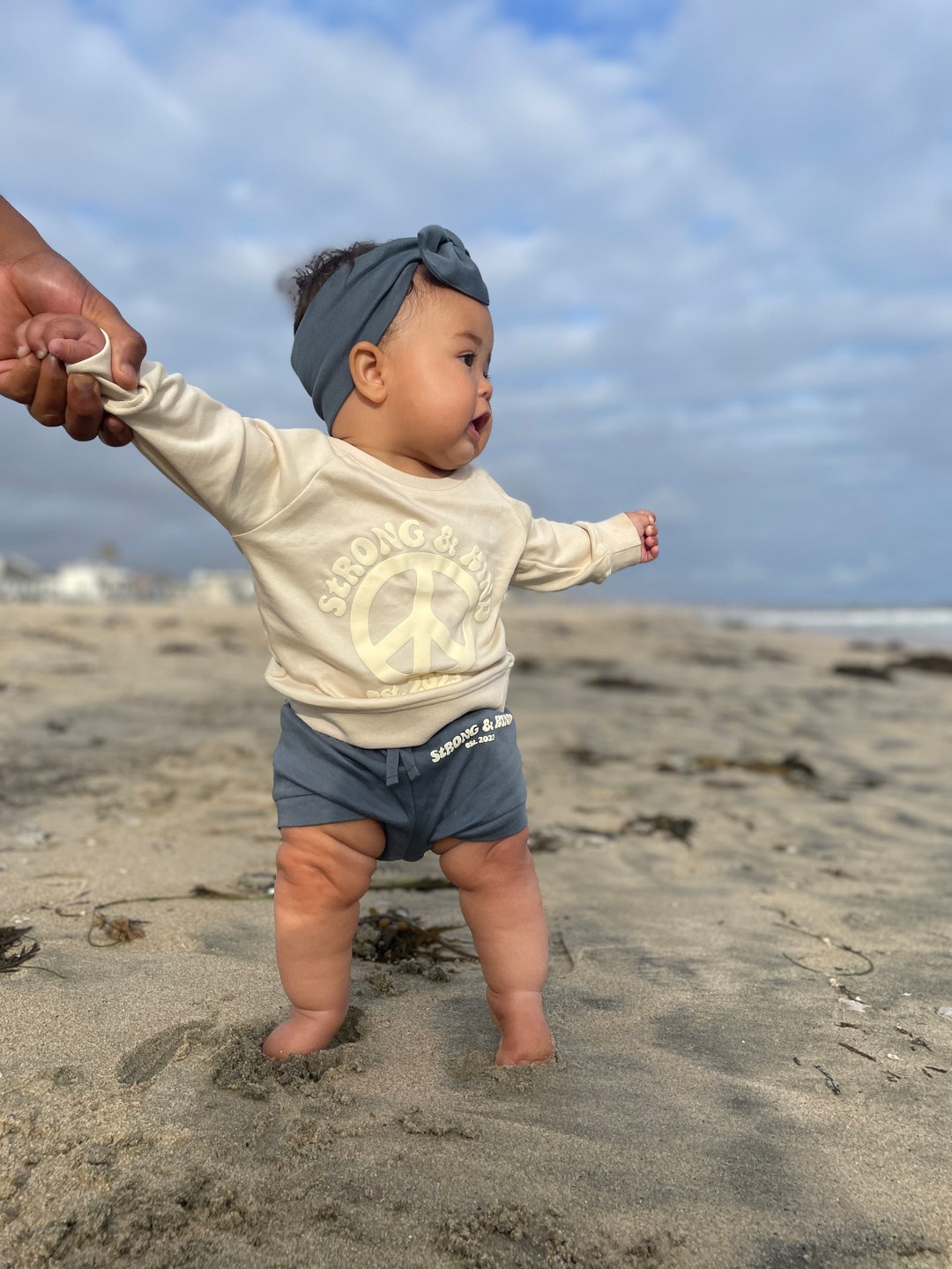 Beige Peace Pullover Cute Kids Hippie Jacket Baby Trendy Peace Outfit ...