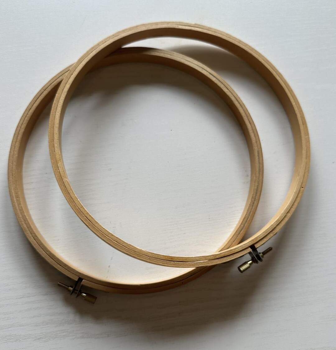 2 Vintage 8" Wooden Hoops for Cross Stitch and Embroidery | Screw ...