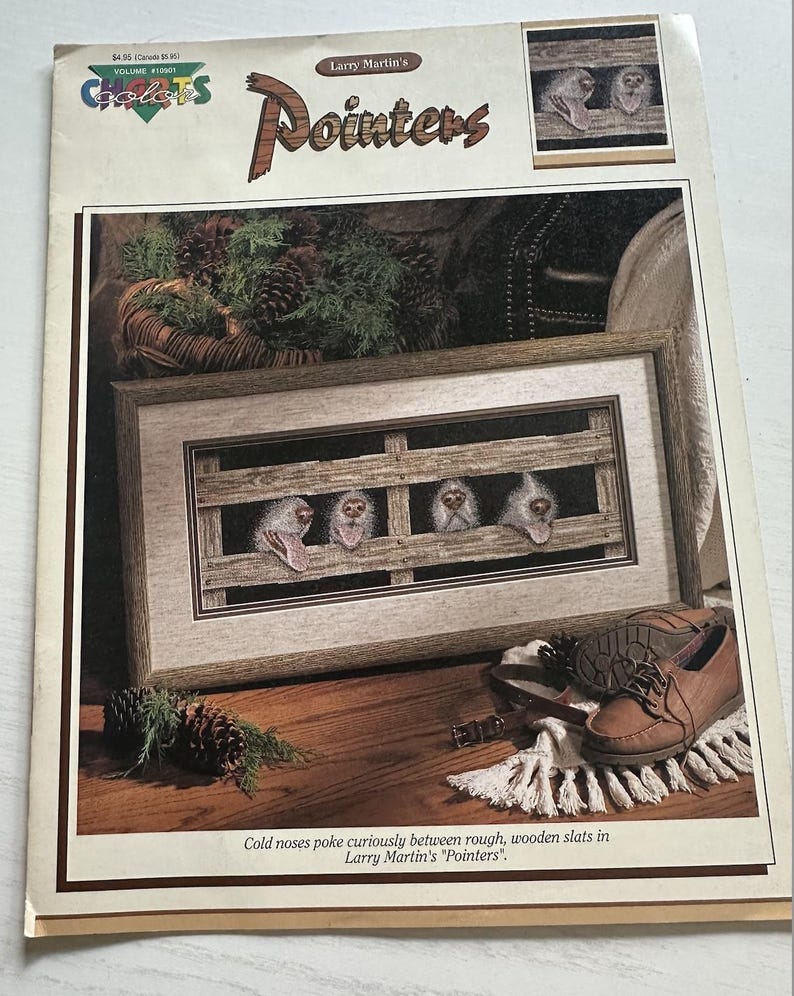 Pointers by Color Charts | Vintage Cross Stitch Pattern | Cottagecore | Grandmacore | Pointer ...