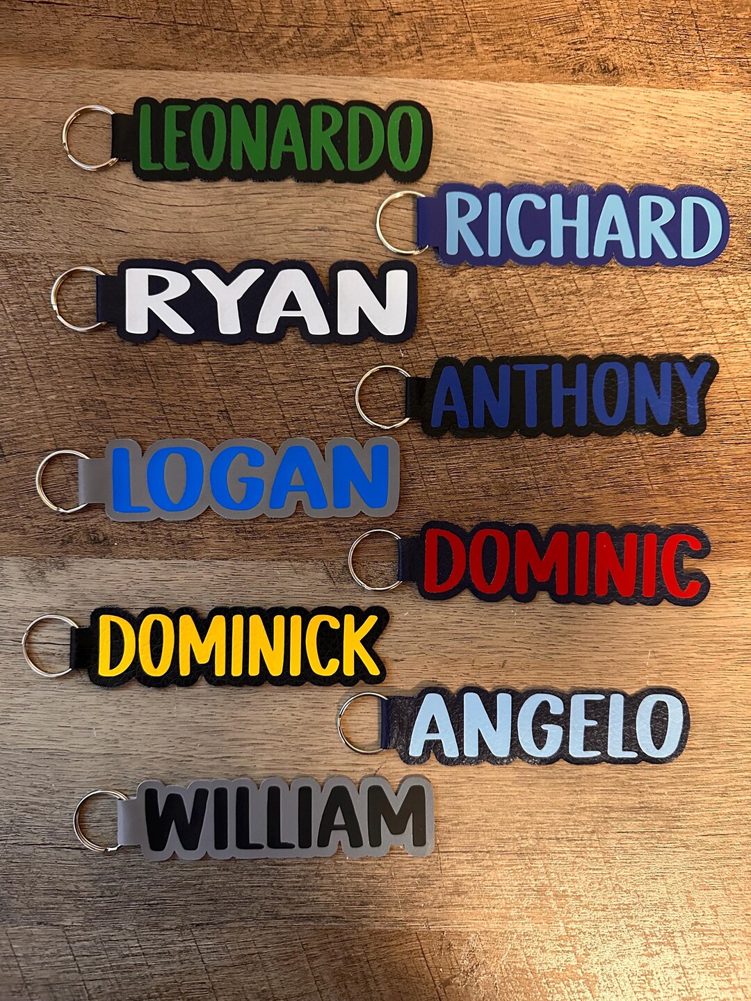 Personalized Faux Leather Name Keychain: Backpack & Luggage Tag - Etsy