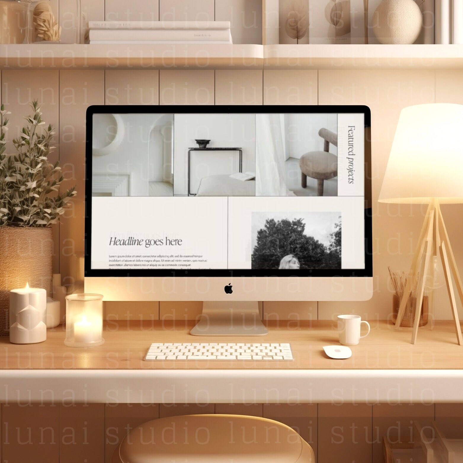 Imac Mockup Computer Mockup Instant Download Modern Boho Photoshop ...