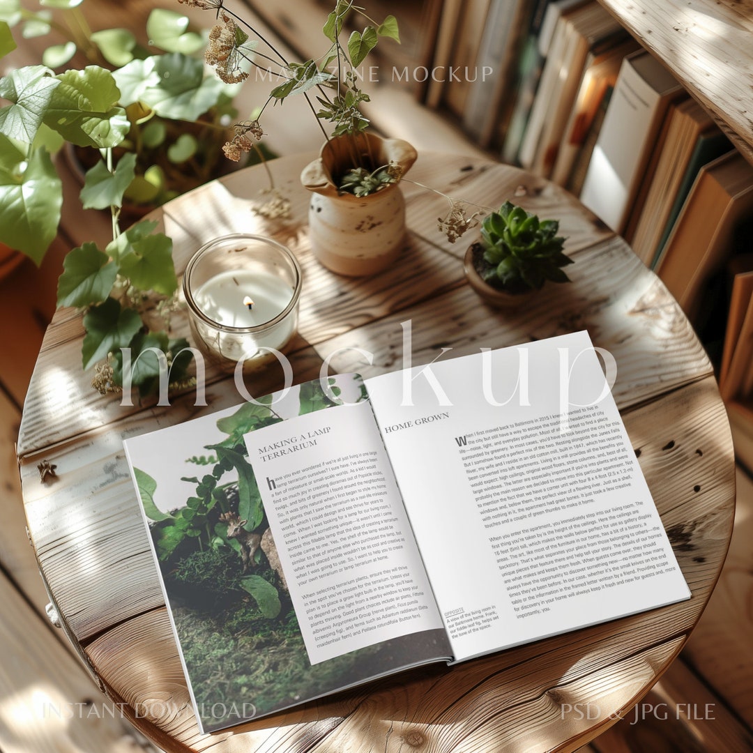 Open Magazine Mockup | Magazine Mockup | Minimalist | Modern ...