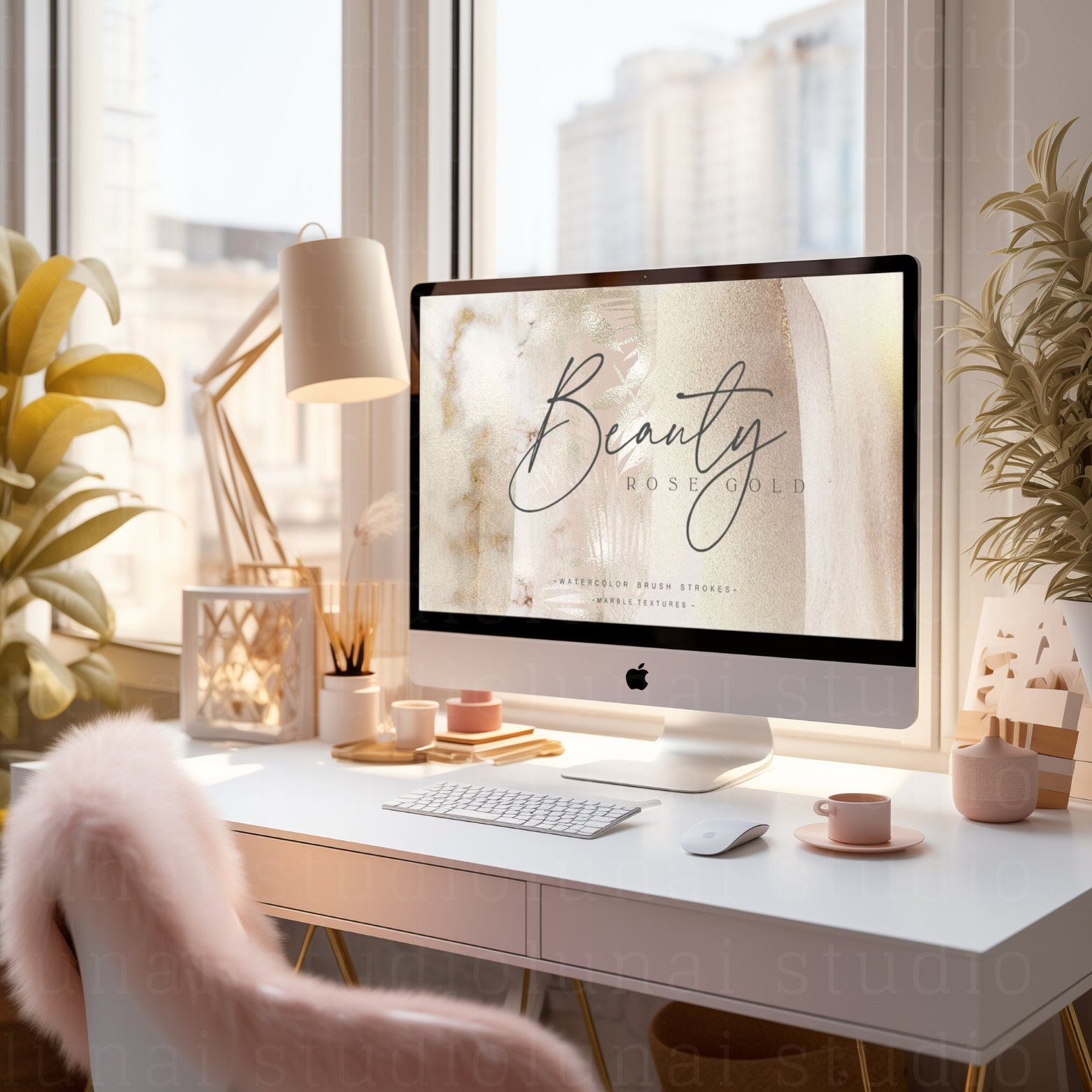 Imac Mockup | Computer Mockup | Instant Download | Light Pink Feminine ...