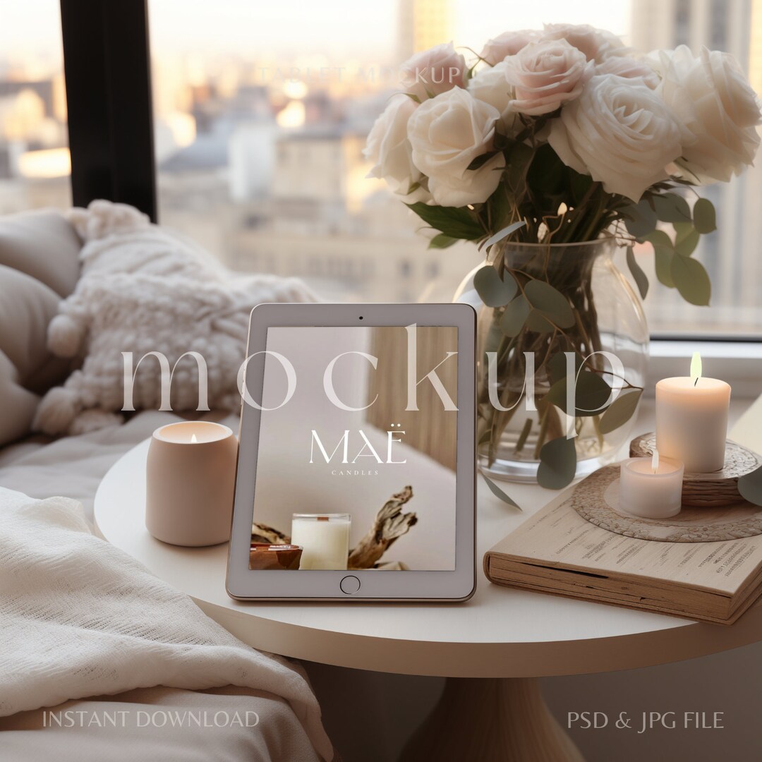 Tablet Mockup iPad Mockup Instant Download Modern Boho Photoshop & Jpg ...