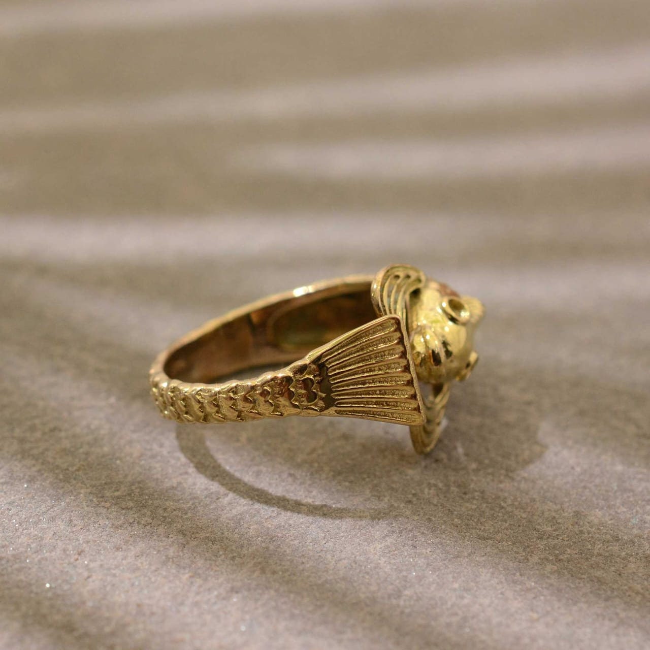 Gold Fish Ring for Women, Vintage Fish Ring, Adjustable Ring, Pisces ...