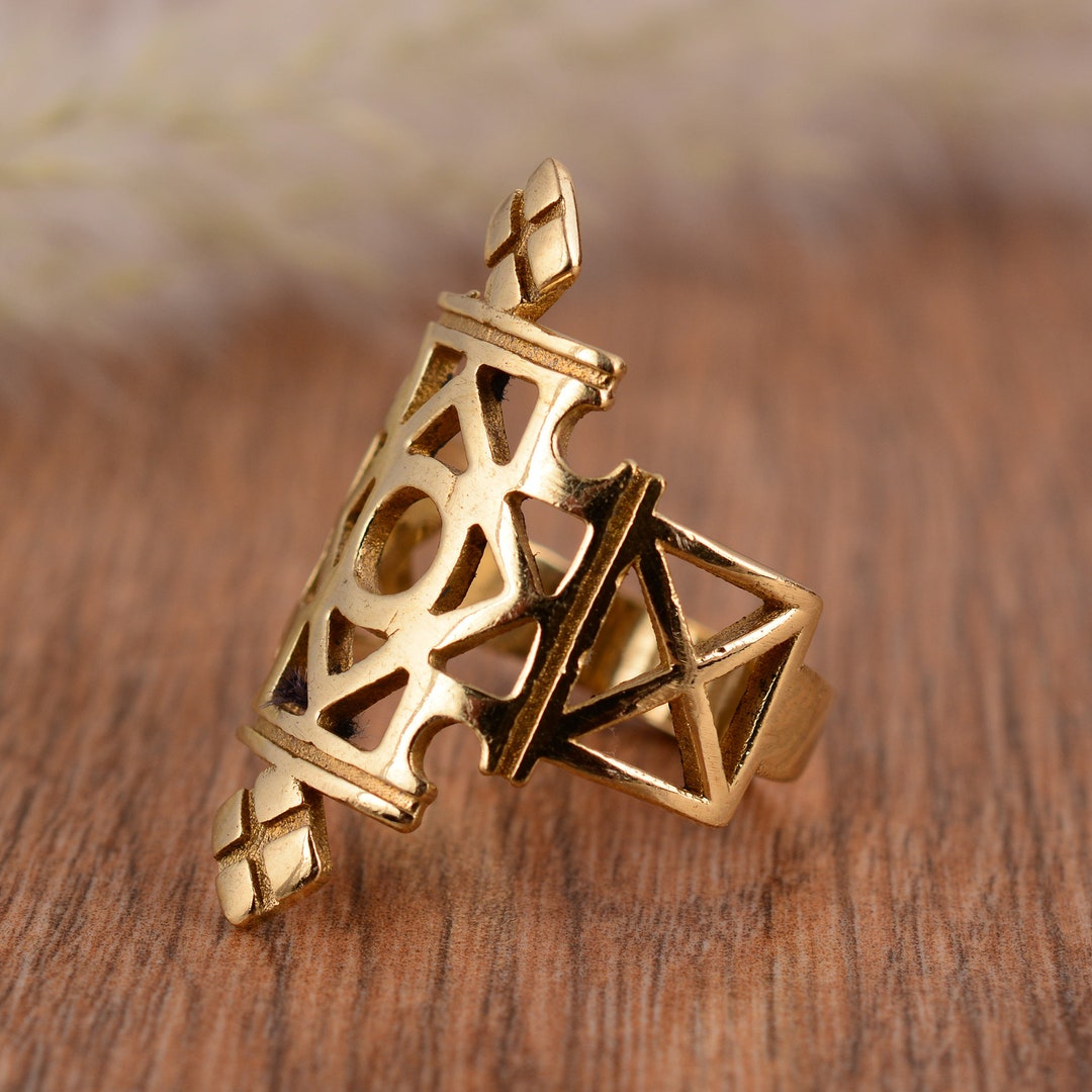 Sacred Geometry Ring, Vintage Ring, Nature Inspired Ring, Wedding Ring ...