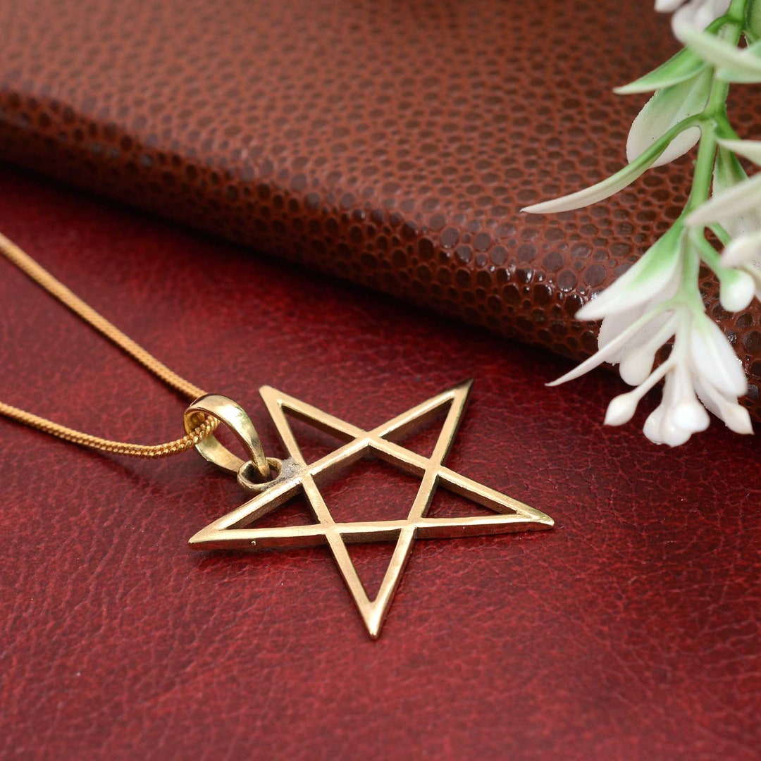 Gold Pentagram Necklace for Women, Pentacle Necklace, Pentagram Pendant ...