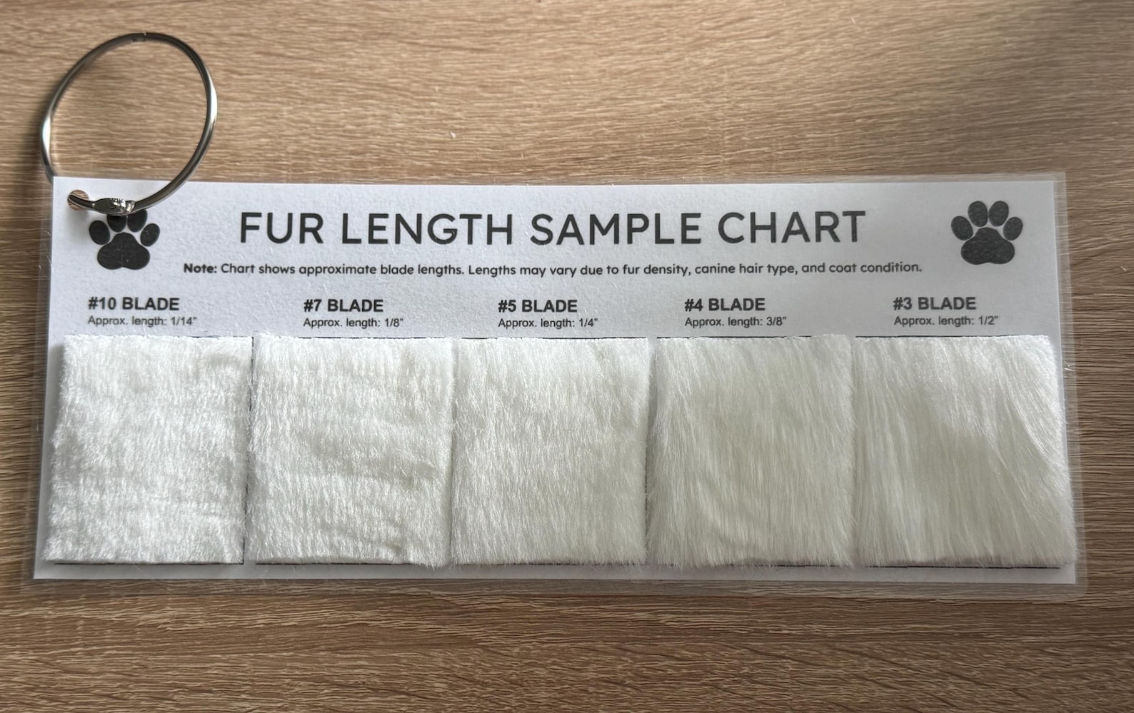 Pet Groomer's Hair Chart (regular Blades) - Etsy