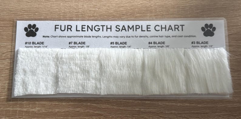 Pet Groomer's Hair Chart (regular Blades) - Etsy