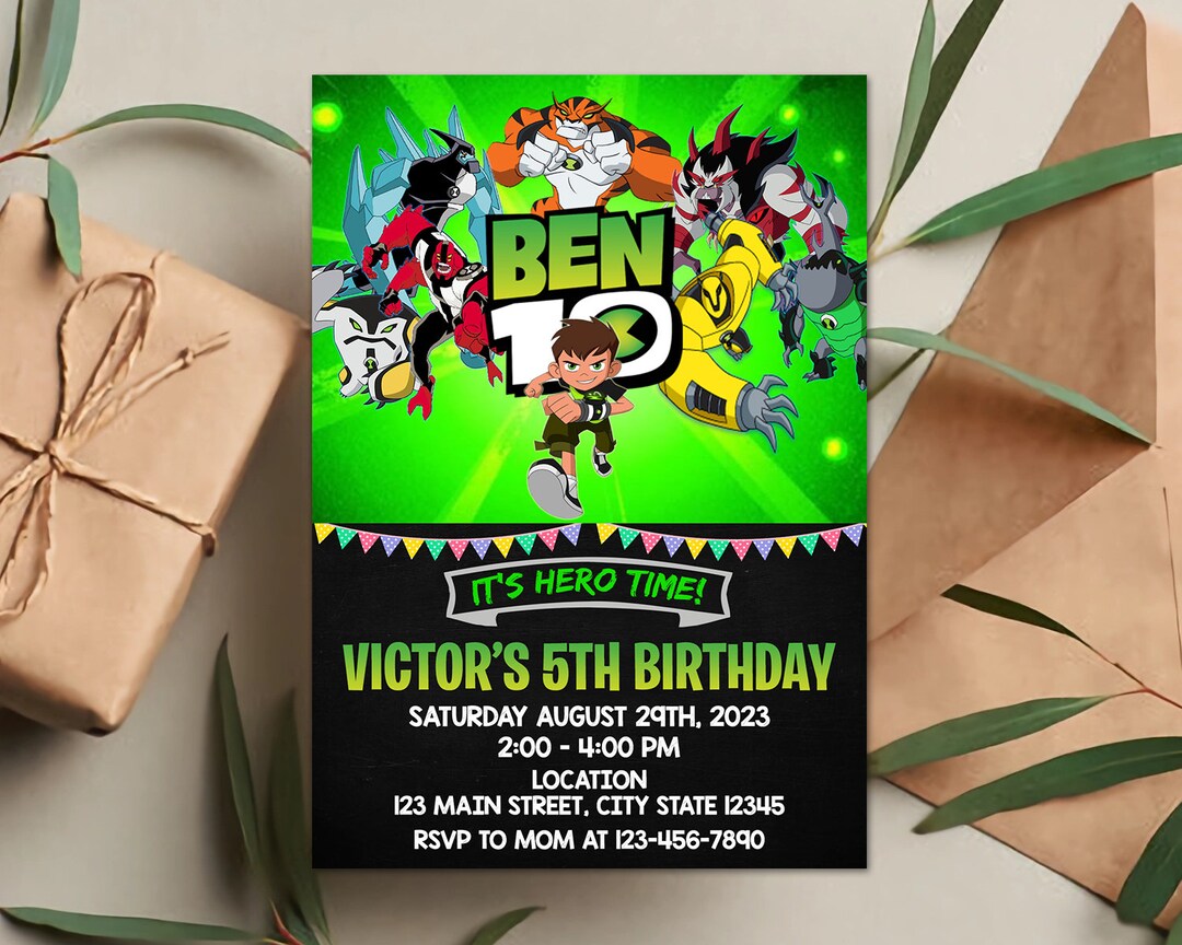 Ben 10 Birthday Invitation Ben 10 Invitation Digital - Etsy