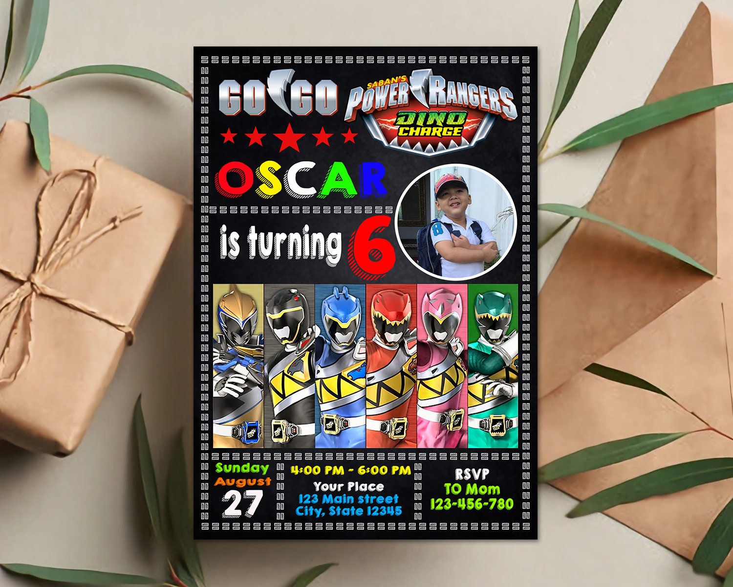 Power Rangers Birthday Invitation Power Rangers Invitation - Etsy
