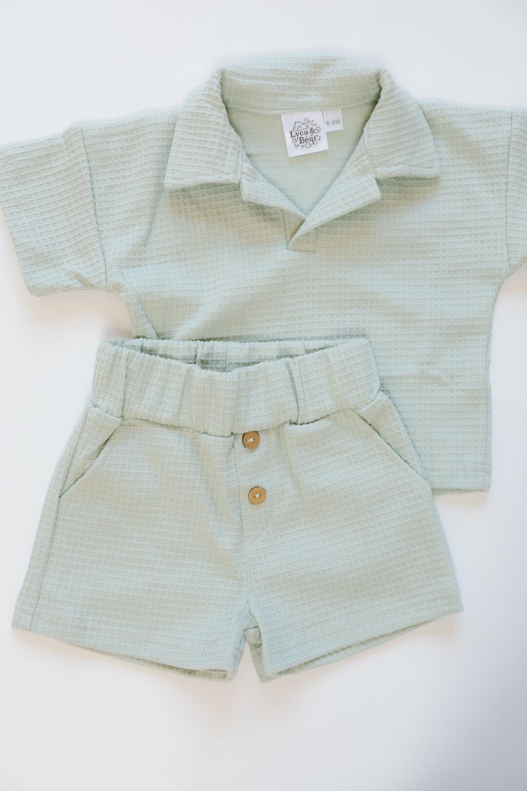 Collared Baby/toddler Shirt and Shorts Set, Waffle Baby/toddler Shirt ...