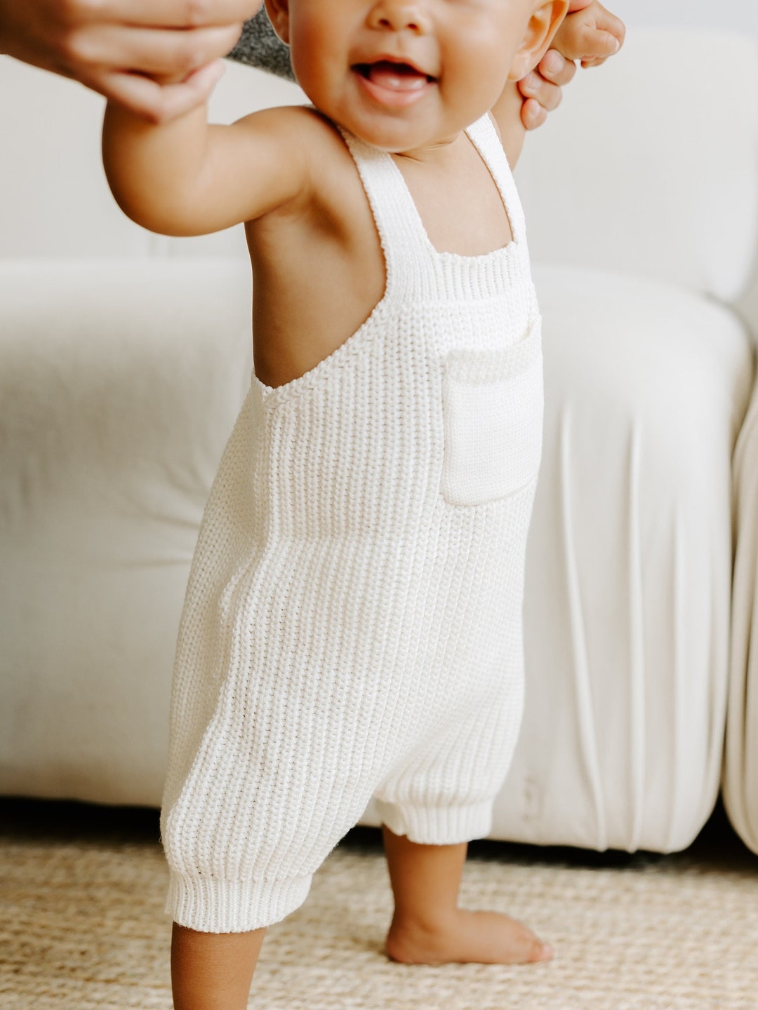 Oversized Knit Baby/toddler Overall Shorts, Organic Cotton Baby ...