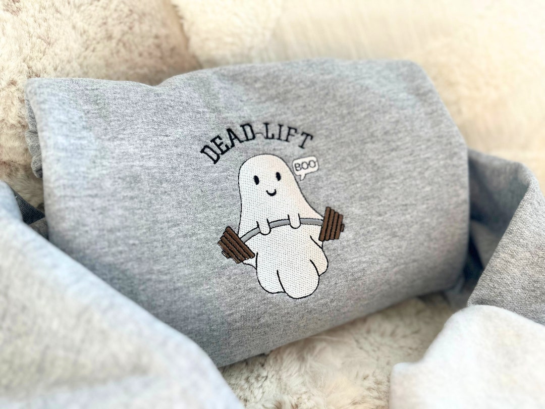 Deadlift Ghost Embroidered Sweatshirt | Fitness Boo - Etsy