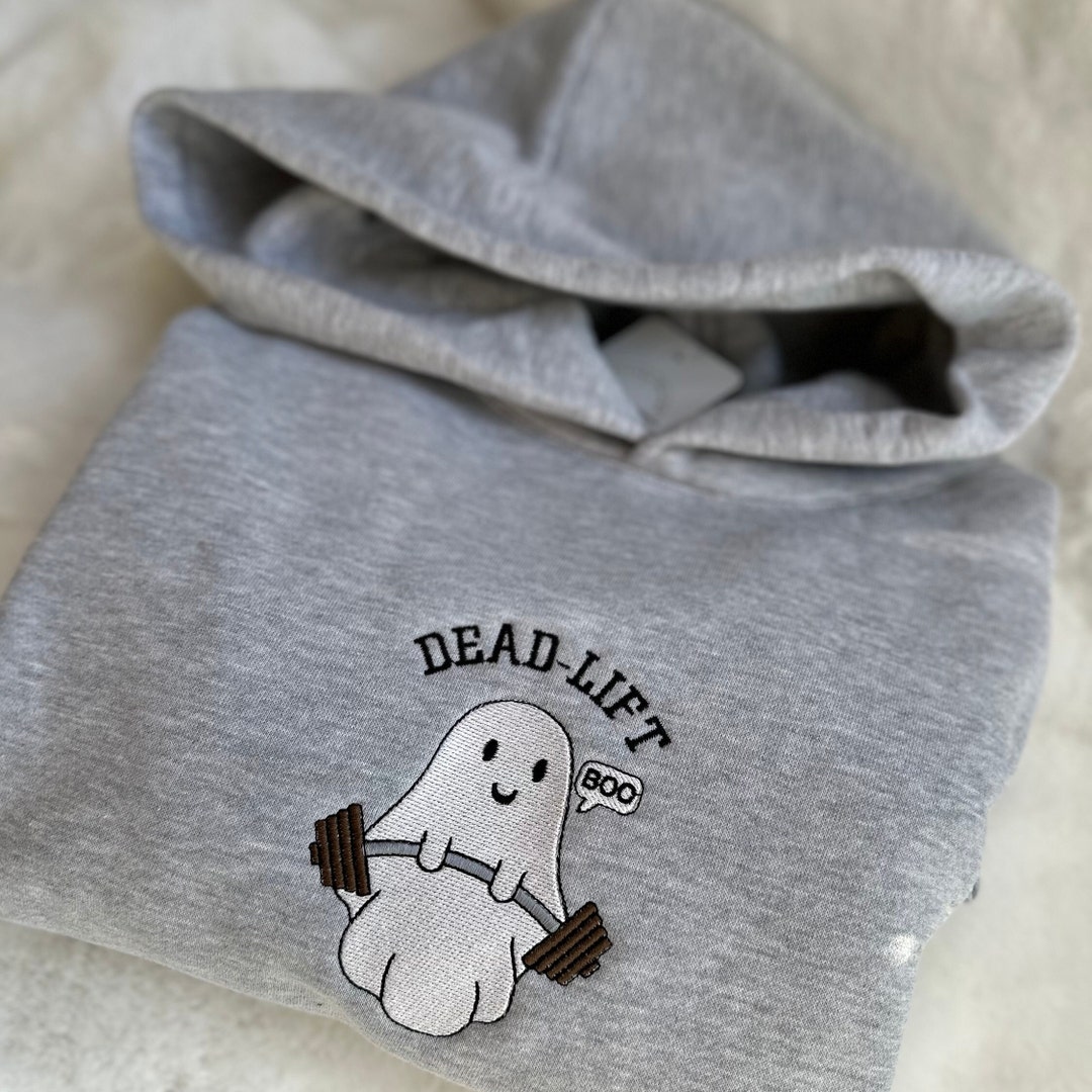 Deadlift Ghost Embroidered Hoodie - Unisex - - Etsy