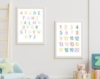 PRINTABLE Alphabet and Numbers Posters Pack A to Z Posters and 0 20 ...
