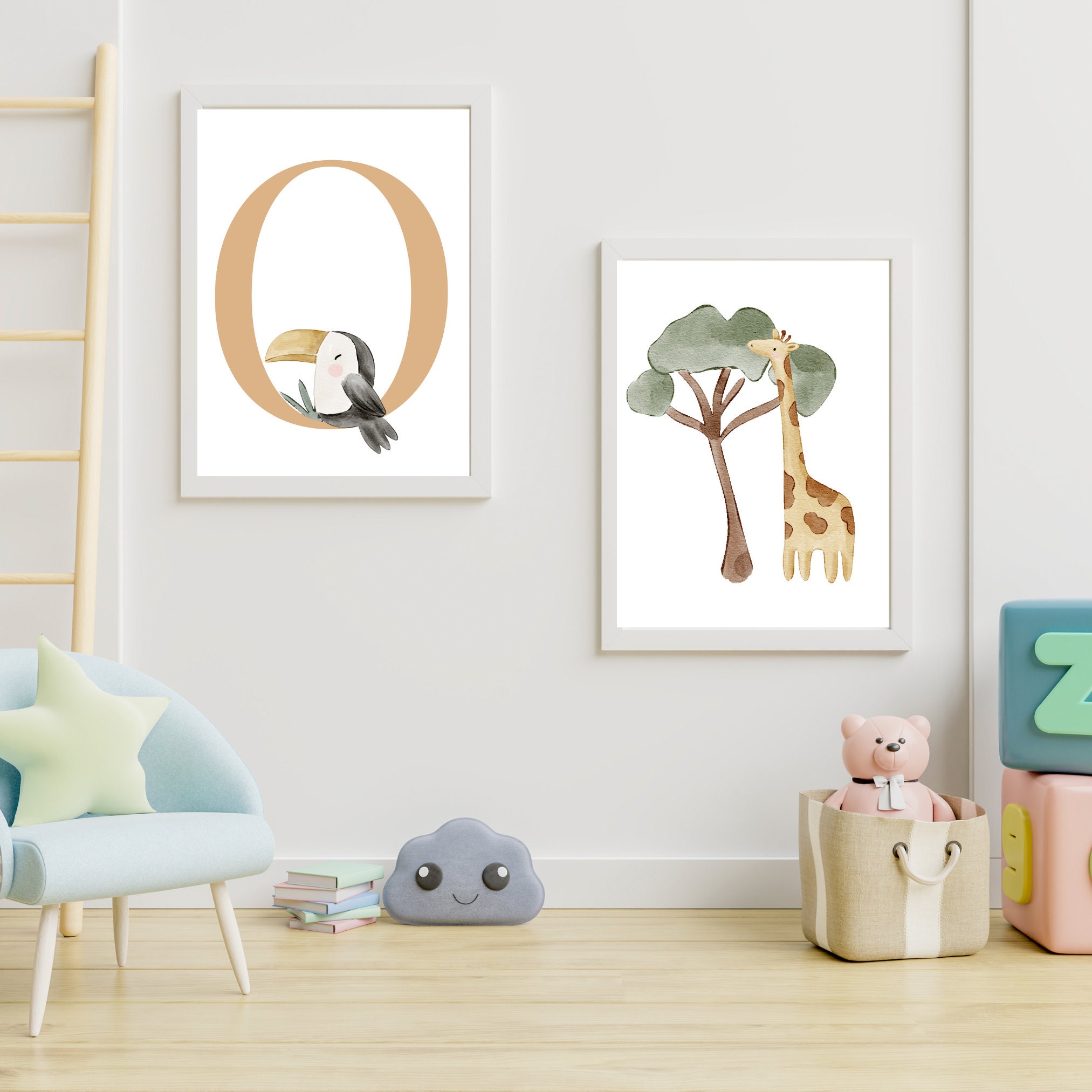 Jungle Animals Nursery Wall Art Nursery Wall Art Animal Nursery Wall ...