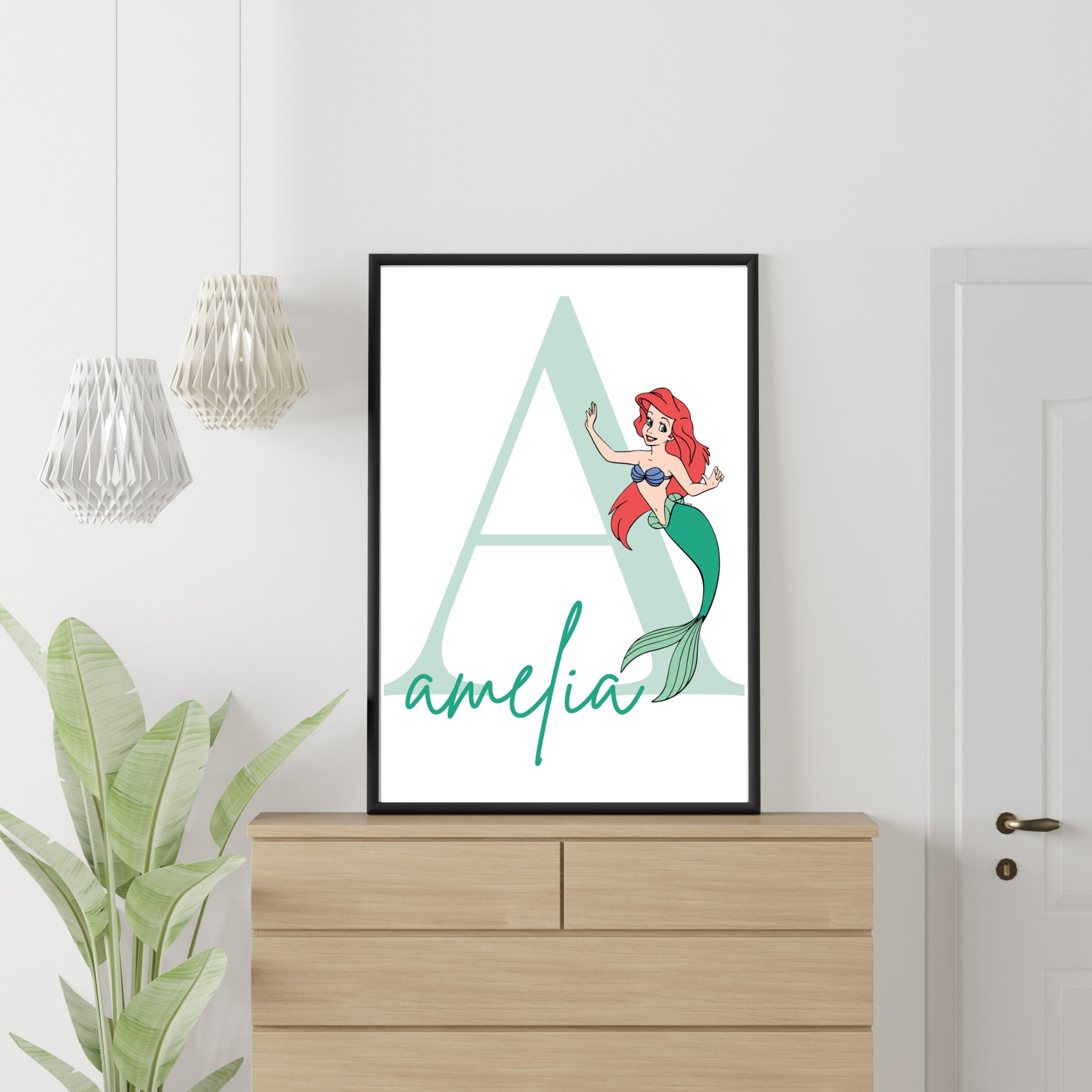 Disney Princess Personalized Name DIGITAL Print | Disney Wall Art ...