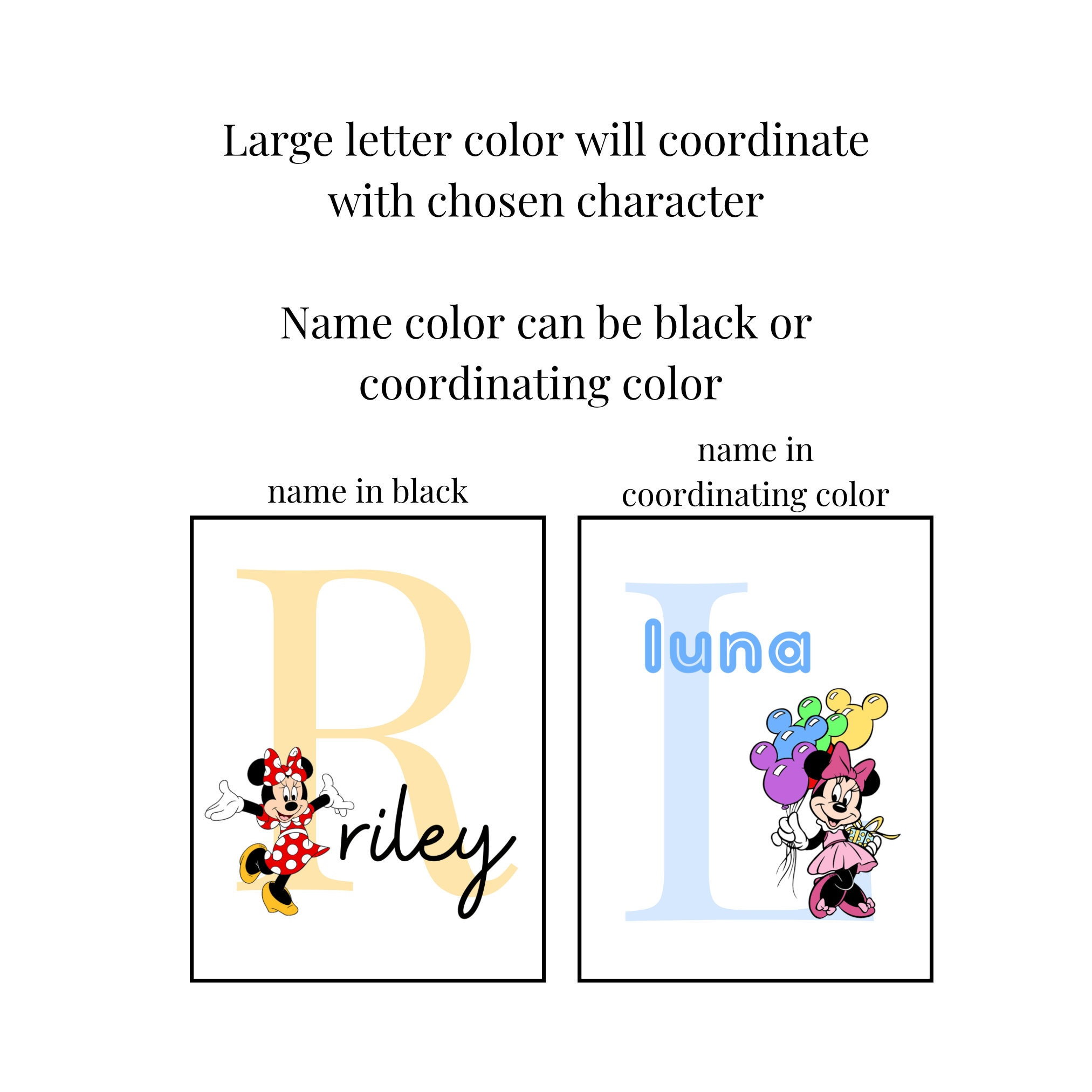 Minnie Mouse Personalized Name DIGITAL Print | Disney Wall Art | Girls ...