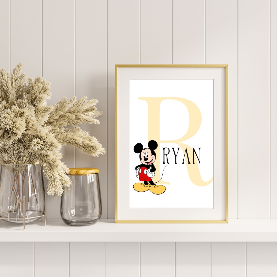 Mickey Mouse Personalized Name DIGITAL Print | Disney Wall Art | Boys ...