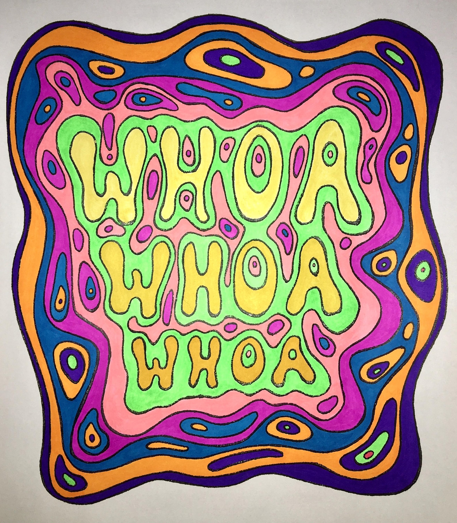 WHOA - Printable Coloring Page - Etsy