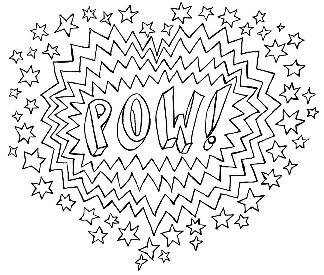 POW! Printable Coloring Page - Etsy Australia