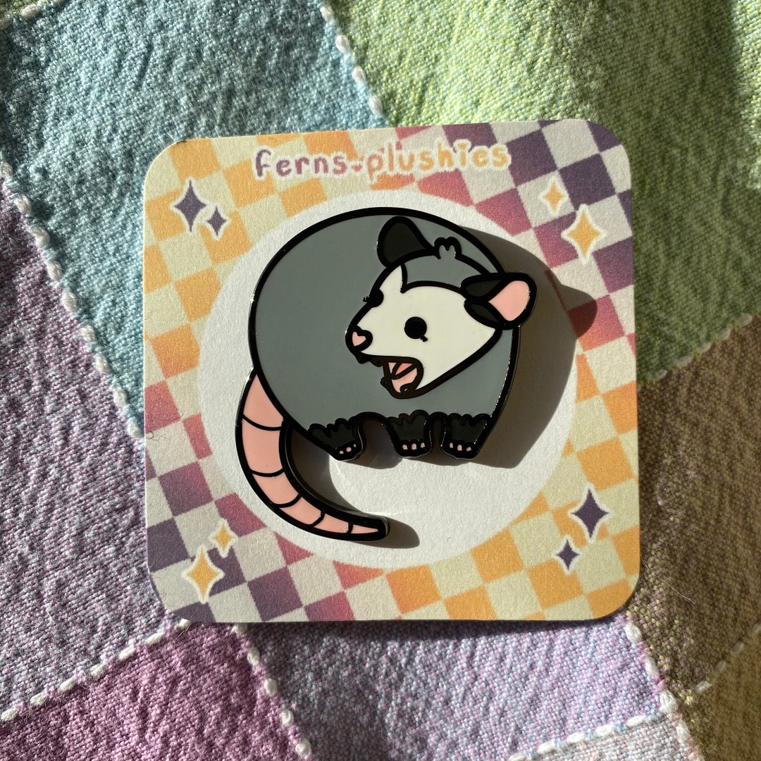 Opossum Scream 1.5” Enamel Pin, Hard Enamel Pin, Cute, Silly, Joke ...