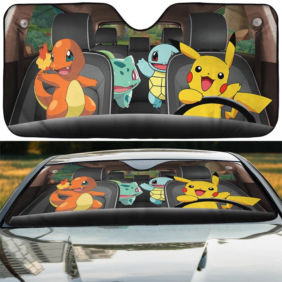 Pikachu Car Sun Shade Charmander Bulbasaur Squirtle Car - Etsy