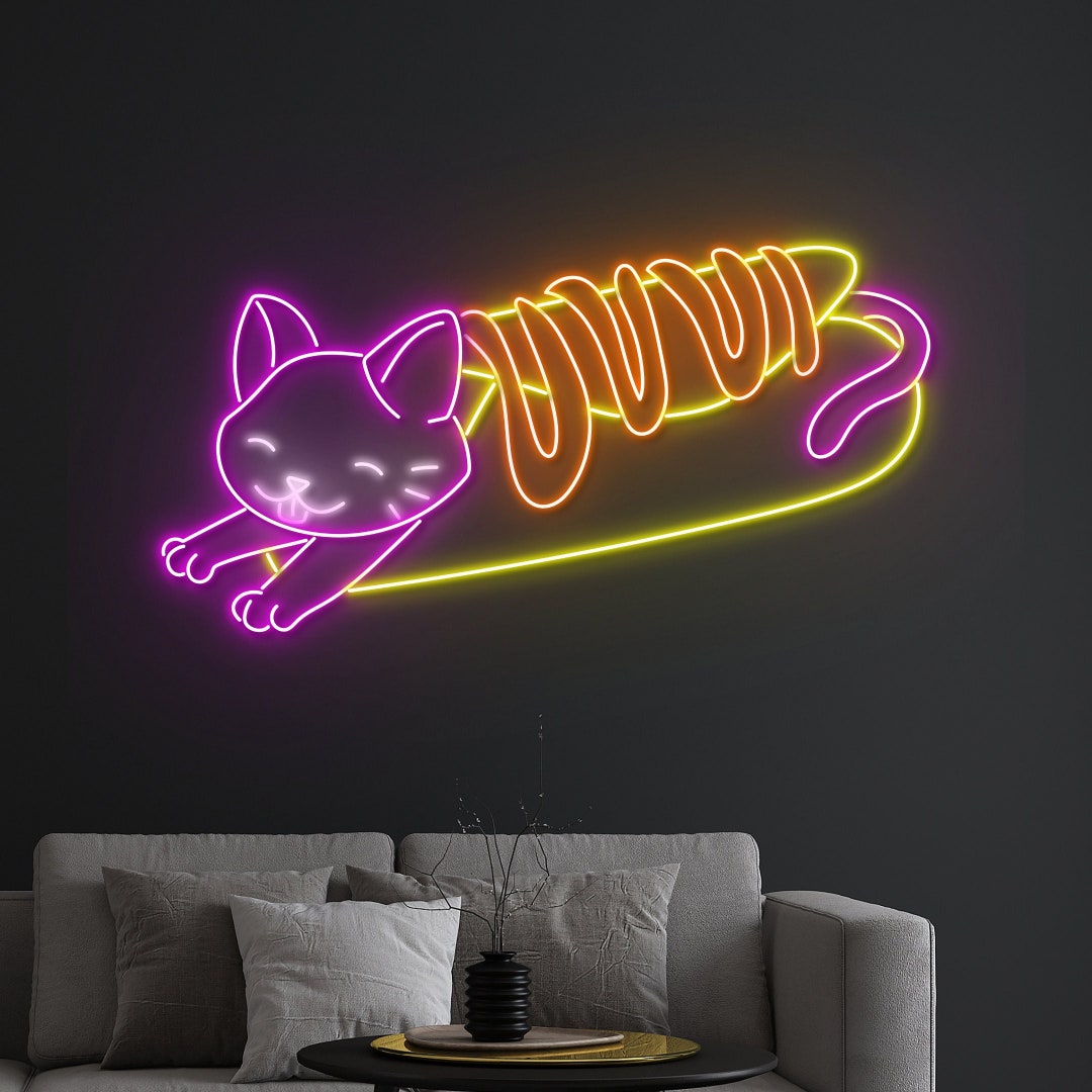 Cannoli Cat Neon Sign Cat Cannoli Led Light Cannoli Cat Neon - Etsy