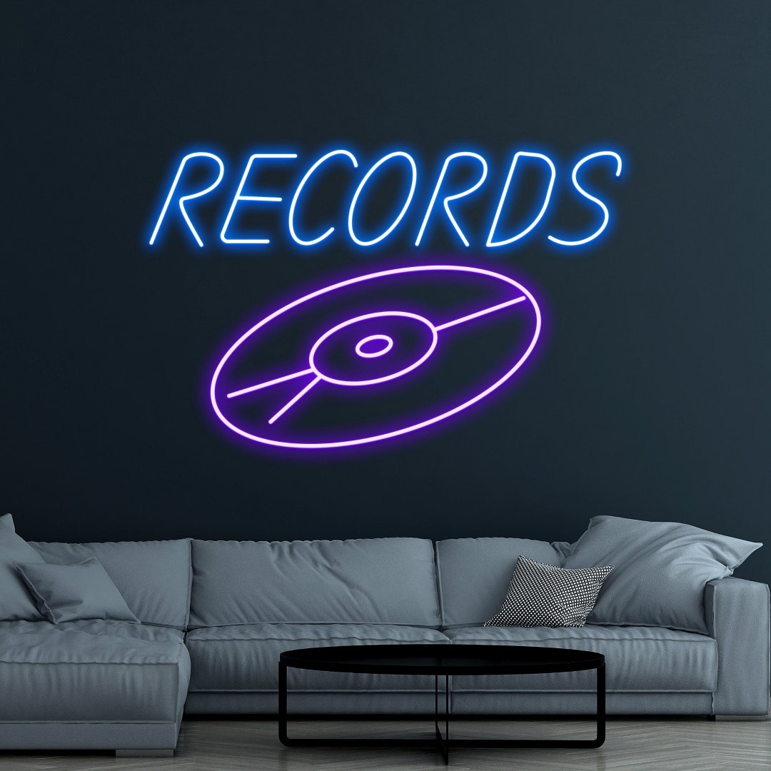 Records Neon Sign Vinyl Record Led Light Music CD Neon - Etsy