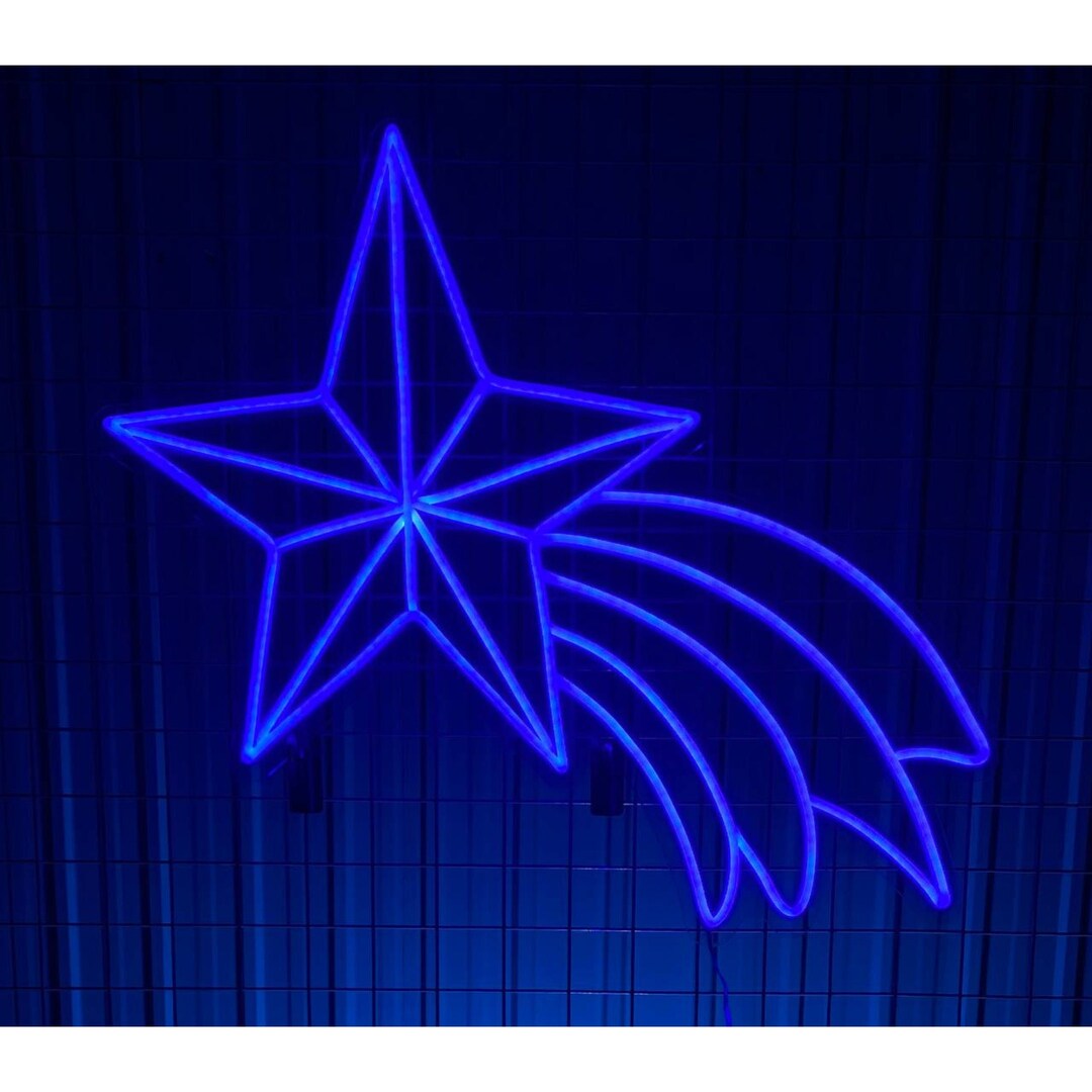 Shooting Star Neon Sign Star Led Light Rising Star Neon - Etsy