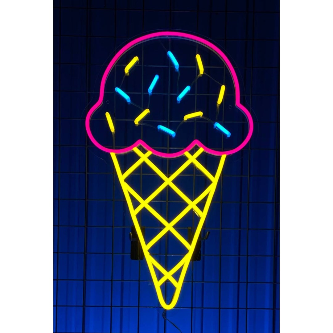 Ice Cream Neon Sign Ice Cream Led Light Ice Cream Cone Neon - Etsy