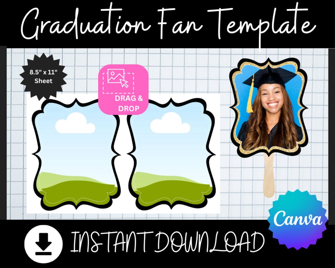 Editable Graduation Fan Template: Custom Grad Paddle Fan, Grad 2024 ...