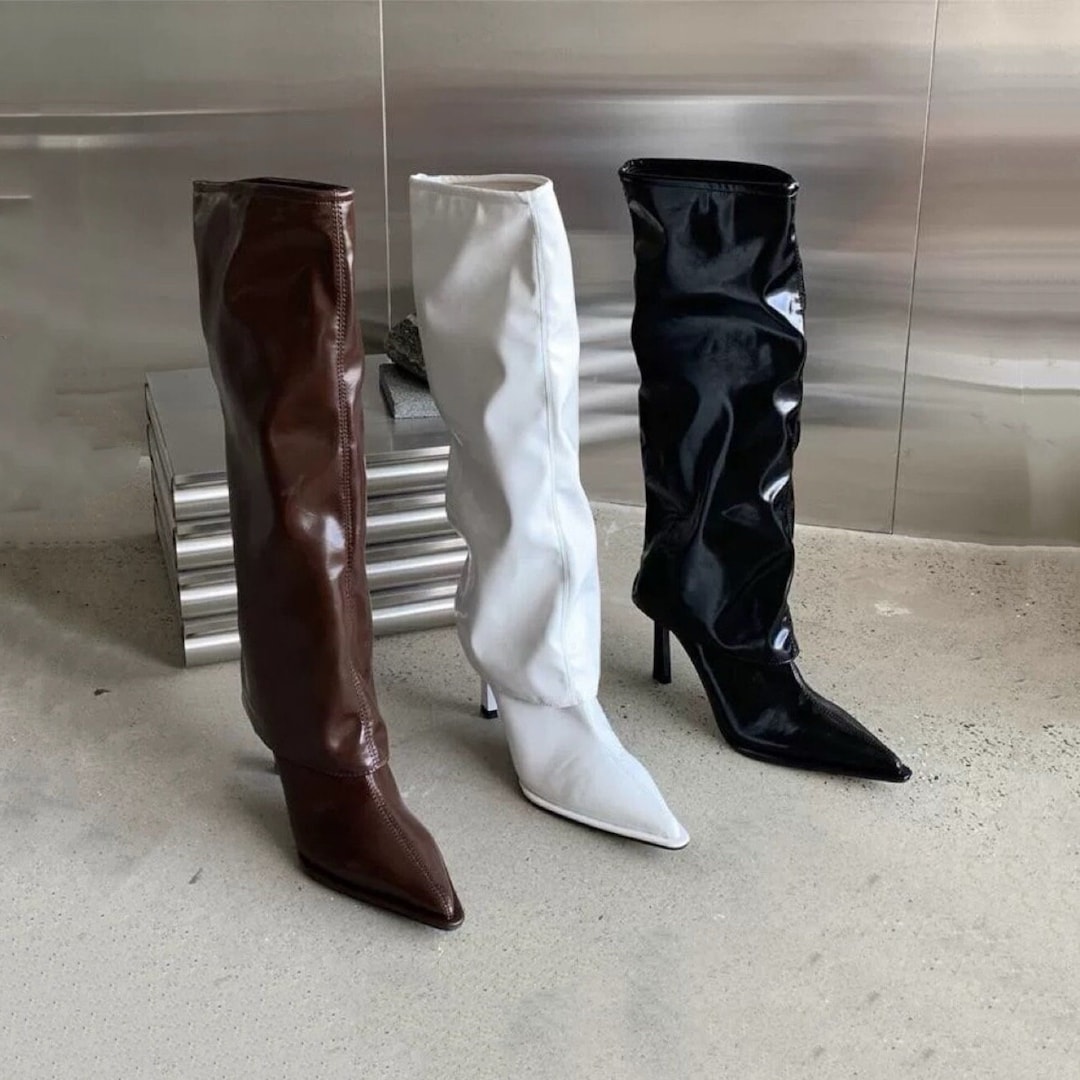 Women's Stylish Fold Over Boots Fall Winter Spring - Etsy