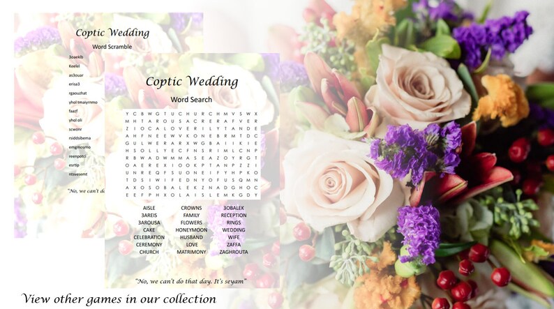 Coptic Wedding Word Scramble - Etsy