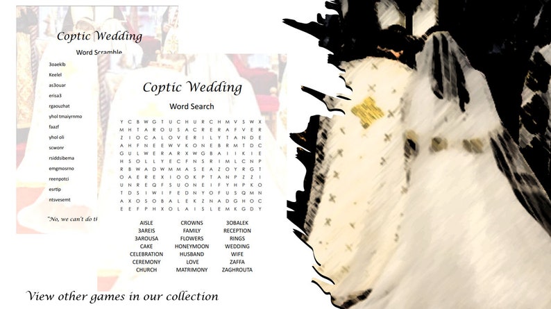 Coptic Wedding Word Scramble - Etsy