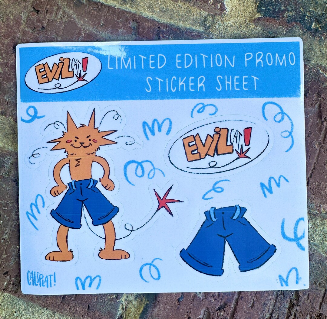 Evil Cat Sticker Sheet - Etsy