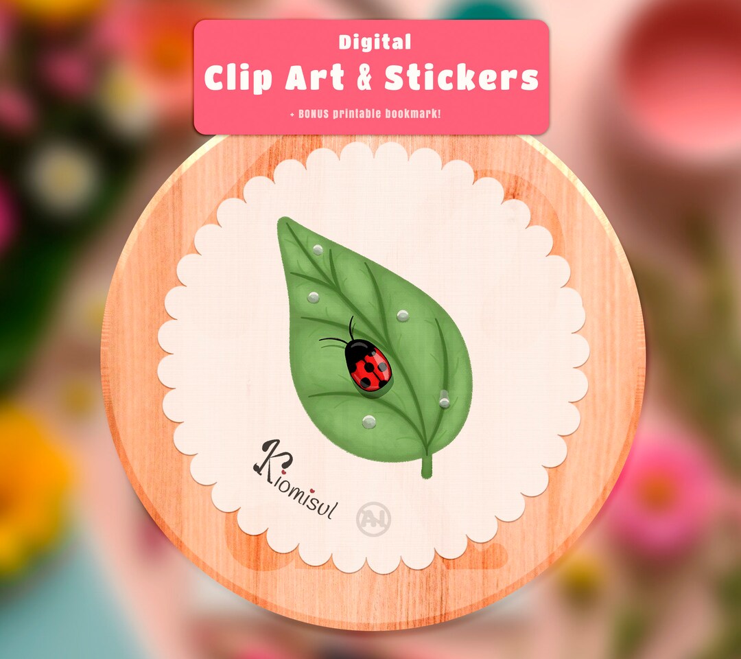 Ladybug Printable Clip Art & Sticker Instant Download, Transparent ...