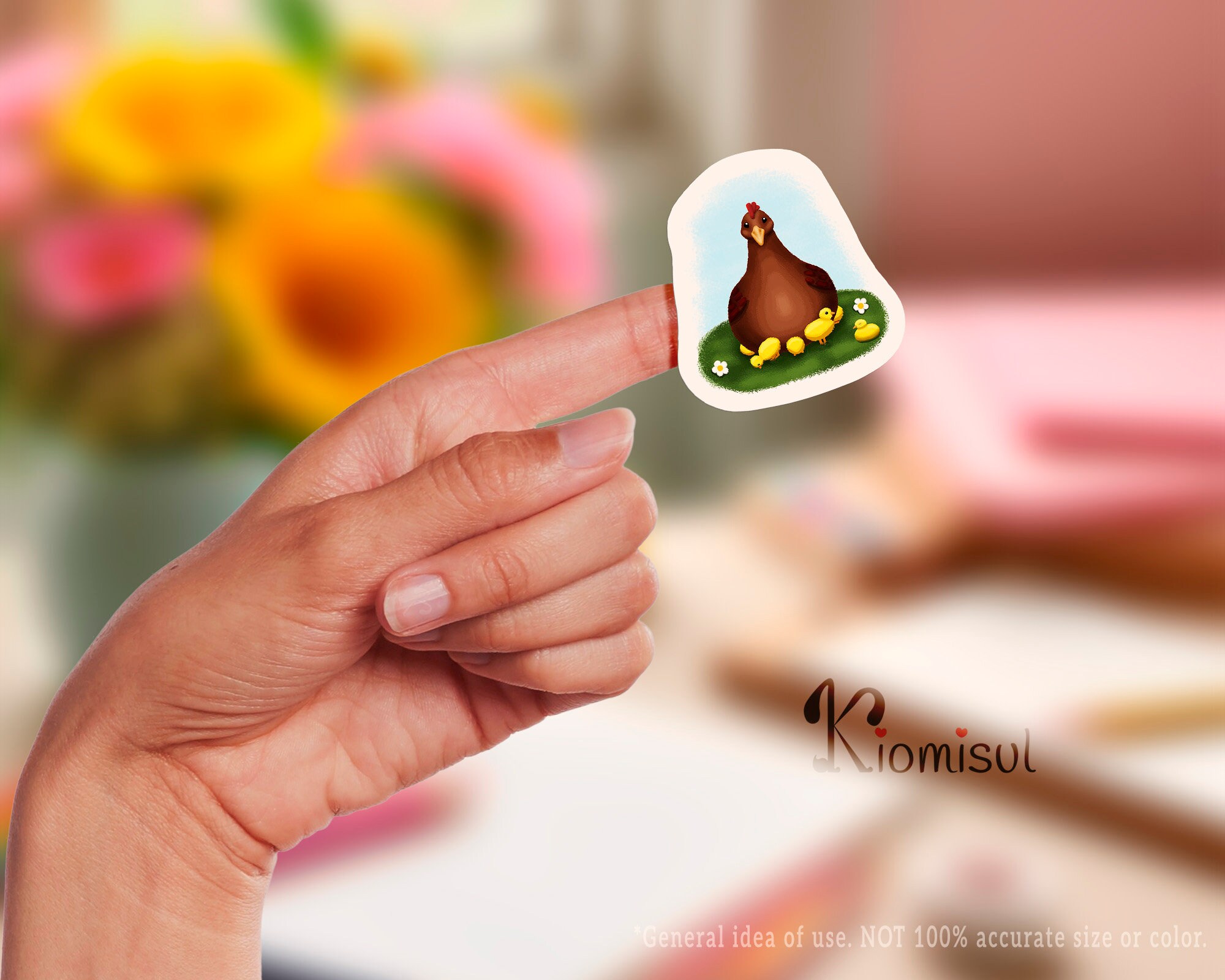 Mother Hen Printable Clip Art & Sticker Instant Download, Transparent ...