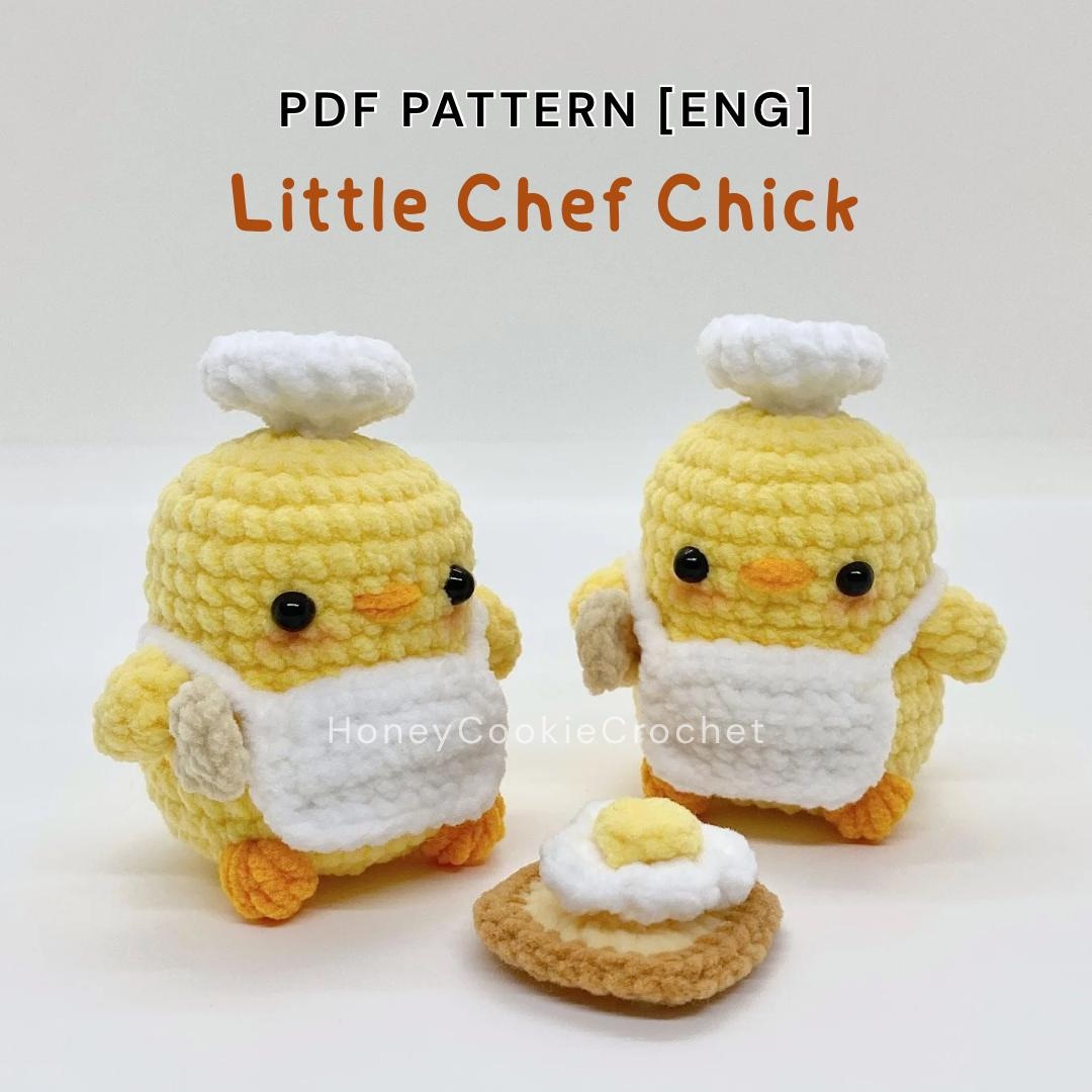 Chef Chick Amigurumi Crochet PDF Pattern – Mini Plushie Keychain - Etsy
