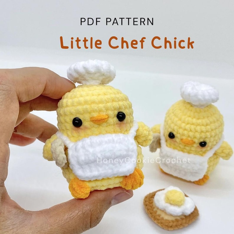 Chef Chick Amigurumi Crochet PDF Pattern – Mini Plushie Keychain - Etsy