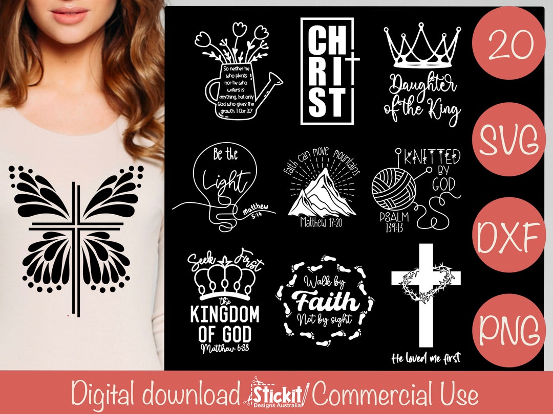 Christian SVG Bundle, Scripture, Bible Verse, Jesus, God, Cross, Faith ...