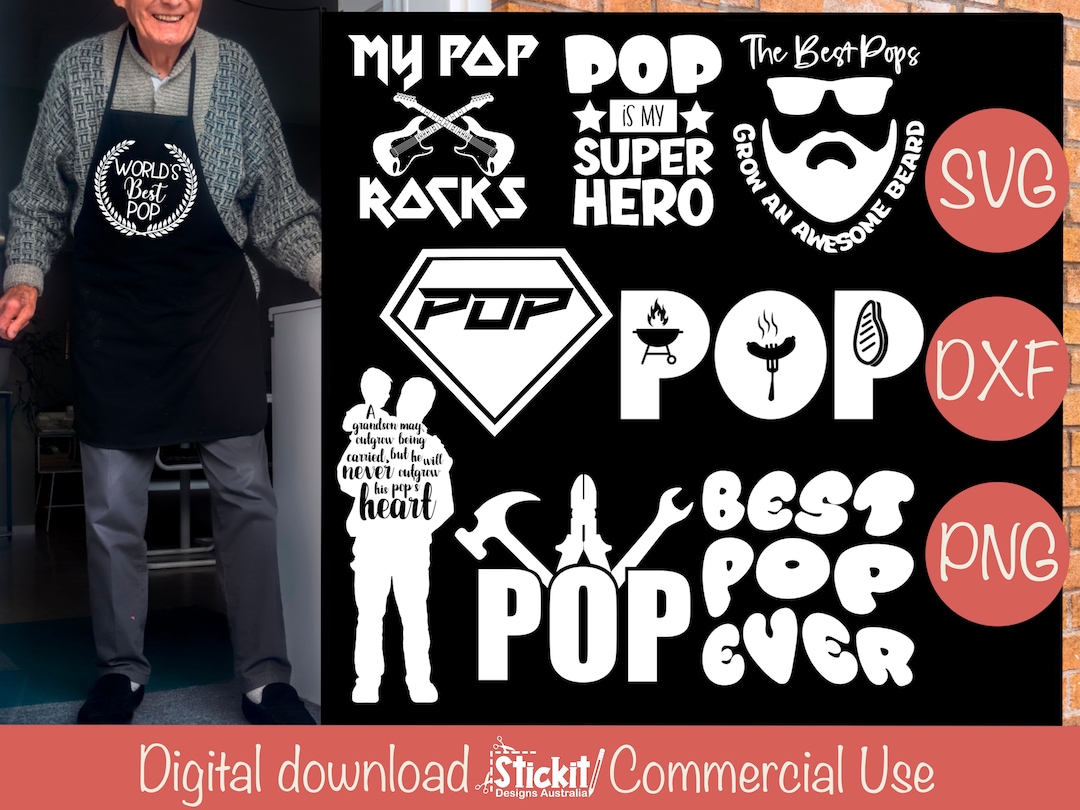 Pop SVG Bundle, Pop & Grandson, Cut File Cricut, Silhouette, Cameo ...