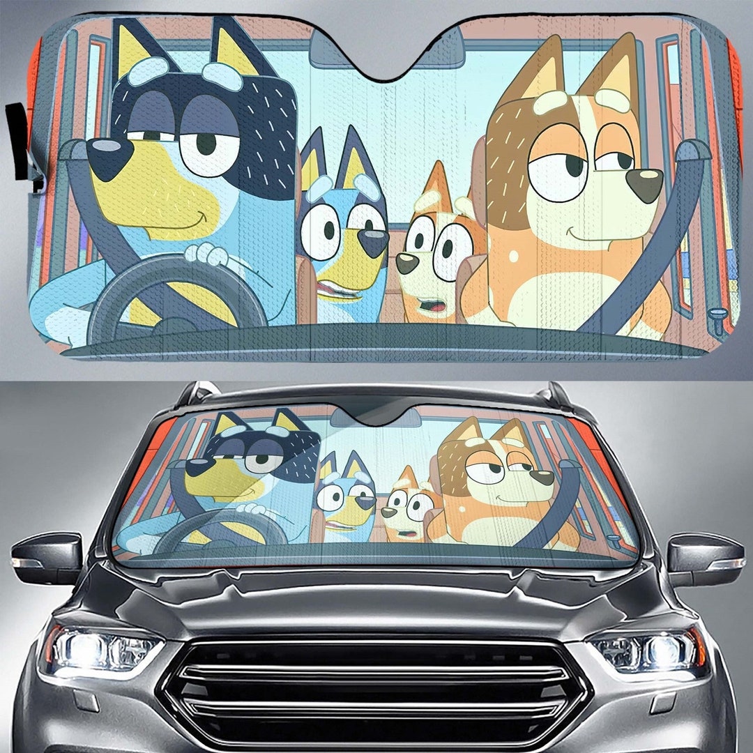 Bluey Car Sunshade Windshield Sun Shade Bluey Auto Sunshade - Etsy