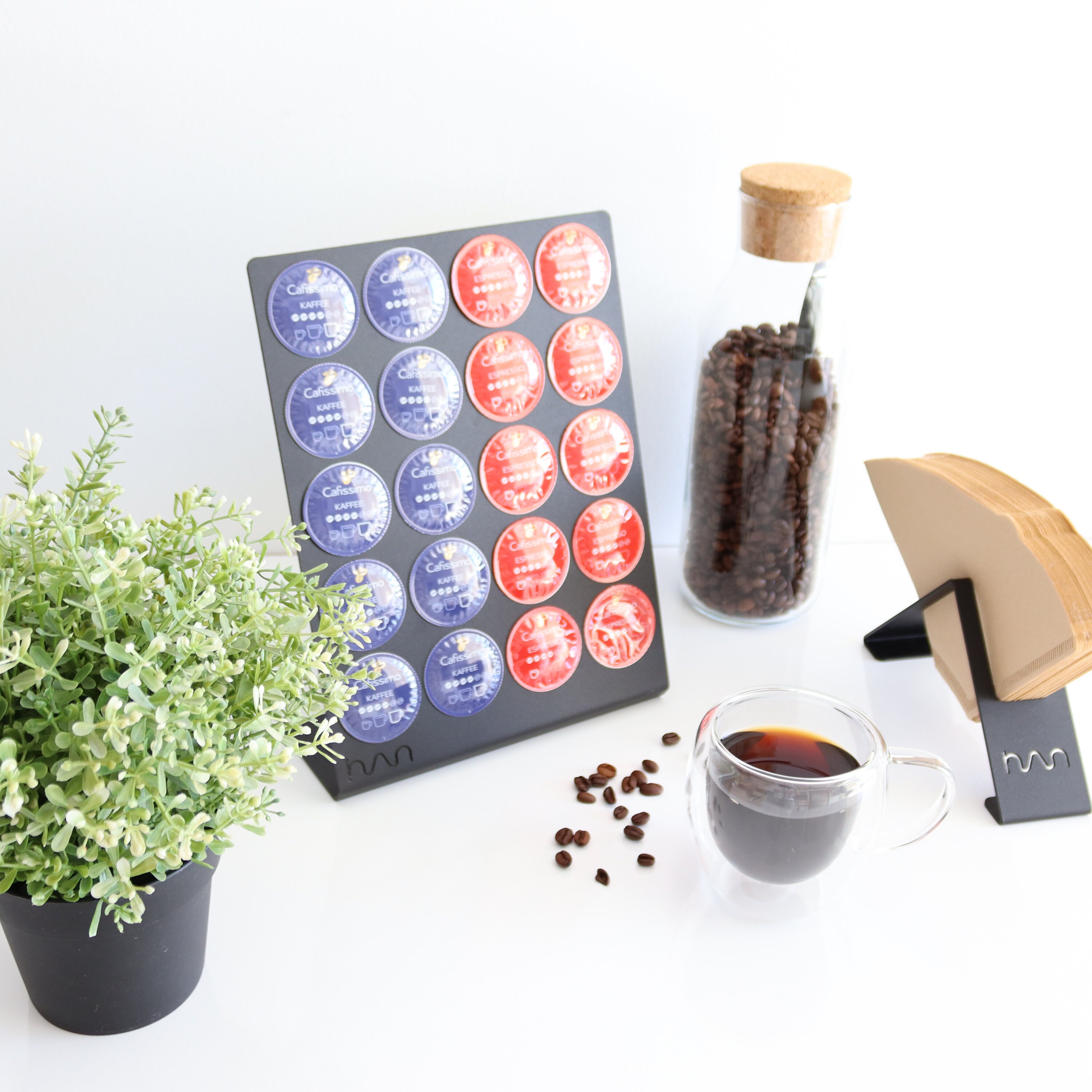 Hansdo Capsule Coffee Stand Capsule Holder Metal Black Holds up to 20 ...