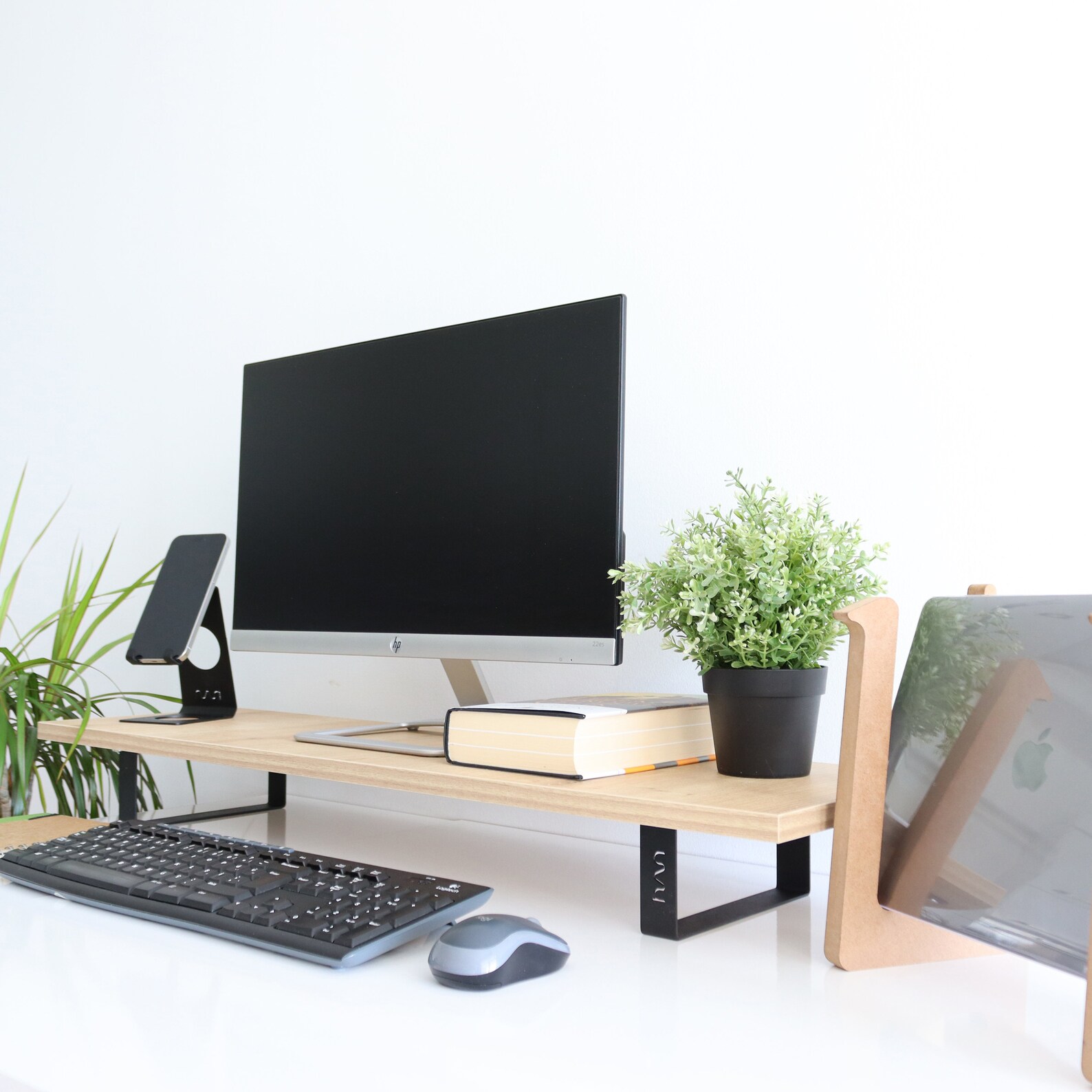 Hansdo Dual Monitor Stand – Laptop Stand – Monitor Riser – MDF Lam ...