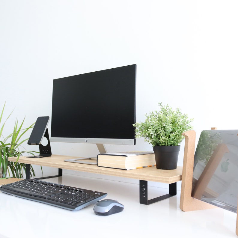 Hansdo Dual Monitor Stand – Laptop Stand – Monitor Riser – MDF Lam ...