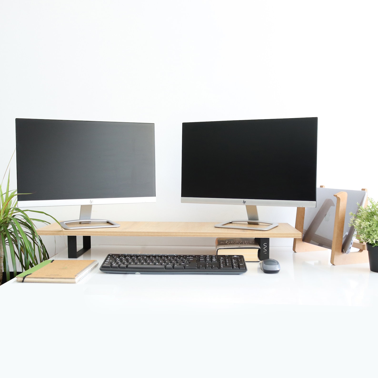 Hansdo Dual Monitor Stand – Laptop Stand – Monitor Riser – MDF Lam ...