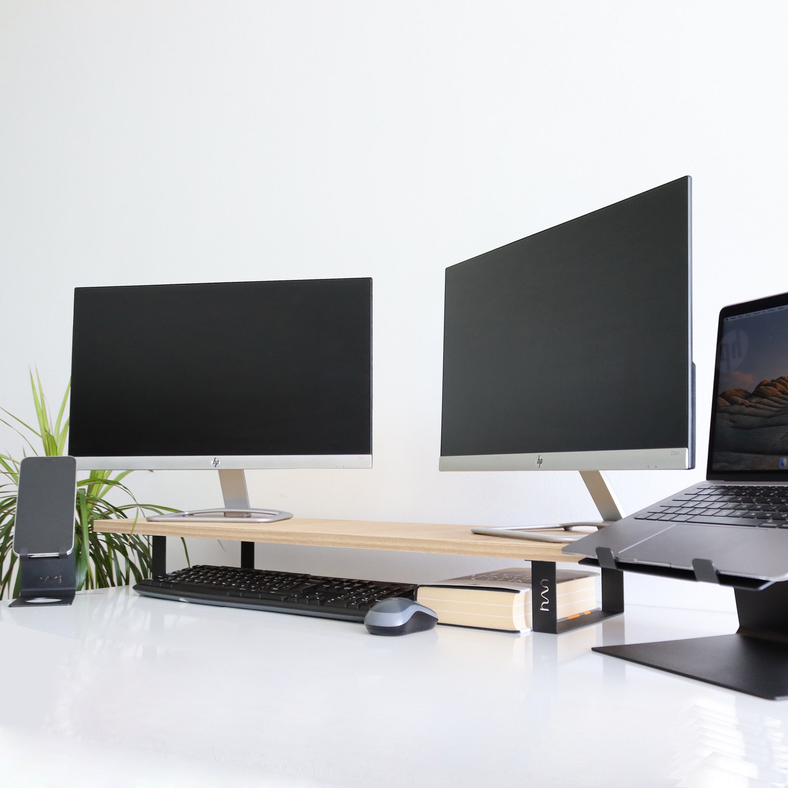 Hansdo Dual Monitor Stand – Laptop Stand – Monitor Riser – MDF Lam ...